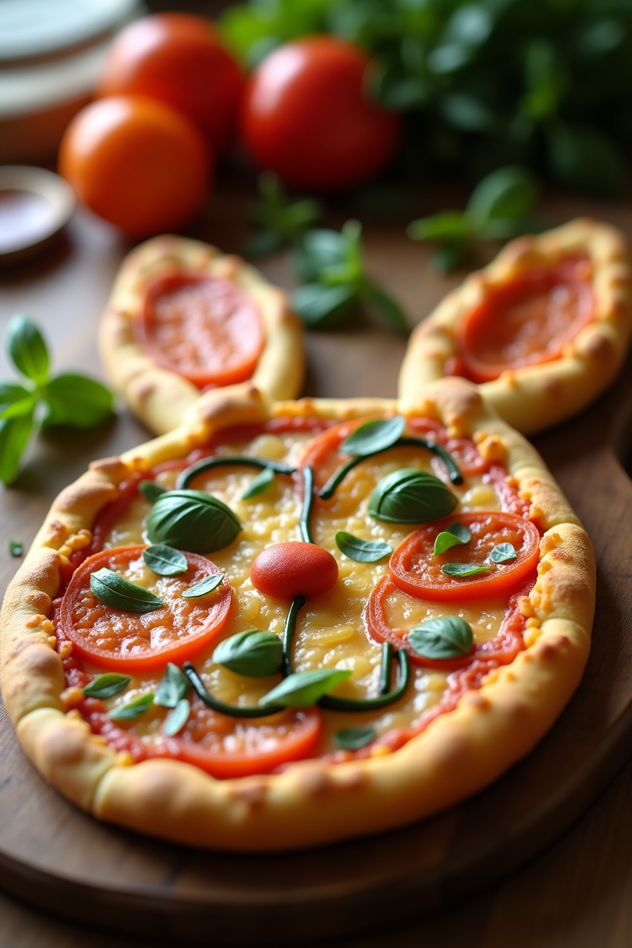 Bunny-Shaped Veggie Pizza: A Festive and Healthy Easter Treat ...