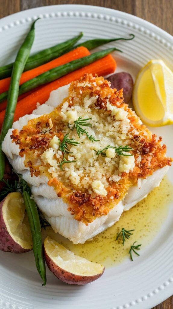 Baked Parmesan Crusted Cod with Garlic Butter: A Crispy, Flavorful ...